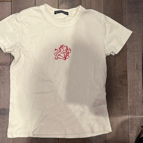 Brandy Melville | Tops | Brandy Melville White Devil Top | Poshmark